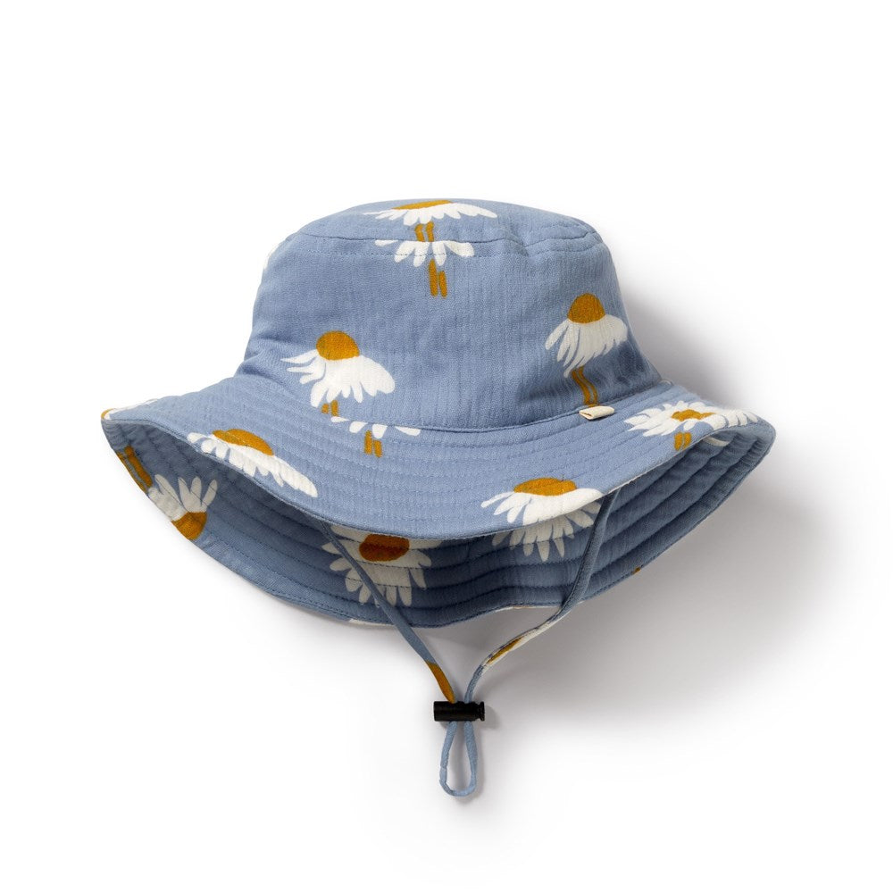 Daisy Floral Organic Crinkle Sun Hat | Sunhat | W+F
