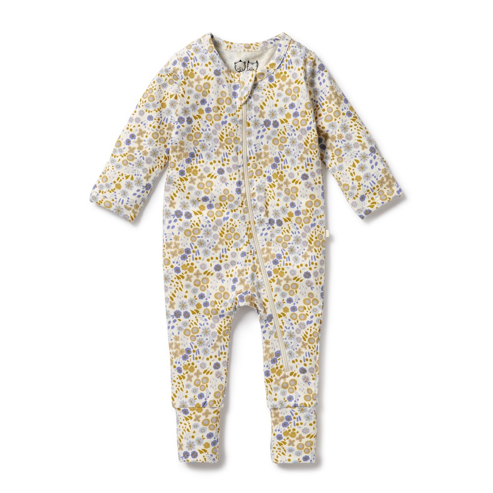 Little Meadow Organic Zipsuit with Feet | Zipsuit | W+F