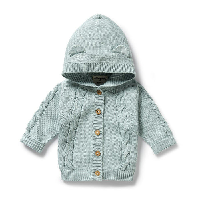 Duck Egg Organic Knitted Cable Jacket | W+F