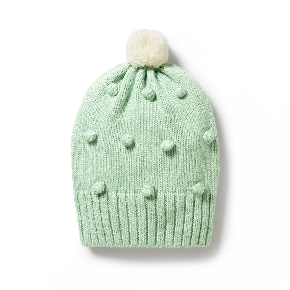 Mint Green Knitted Bauble Hat | Knit hat | Wilson + Frenchy